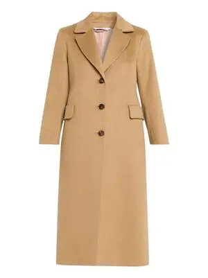 Fleurette Mia Italian Wool Maxi Coat Camel