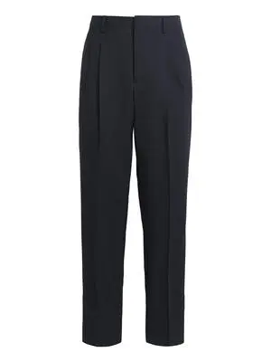 LARDINI Virgin Wool Pleated Trousers - Navy