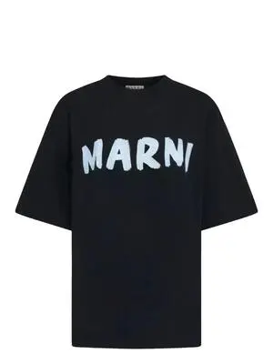 Marni Logo-print Round-neck T-shirt - Black