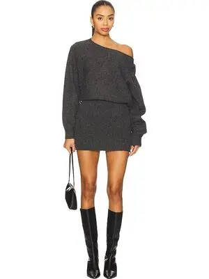 Line & Dot Shore Sweater Mini Dress - Charcoal