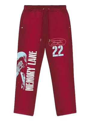 MEMORY LANE Stencil Logo Sweatpants - Burgundy