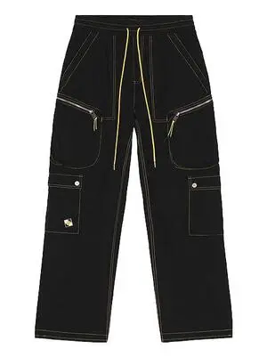 DIET STARTS MONDAY Contrast Cargo Pants - Black