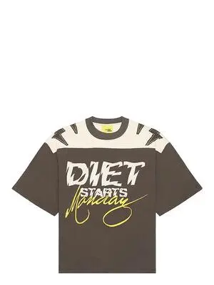 DIET STARTS MONDAY Yoke Tee In Black - Vintage Black