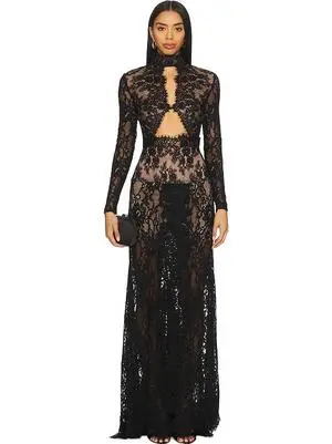 BRONX AND BRONCO Eleanor Lace Gown - Black