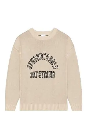 STUDENTS GOLF 1st String Knit Crew Sweater - Tan