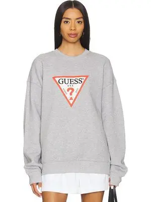Guess Iconic Triangle Sweatshirt - Medium Grey Heather