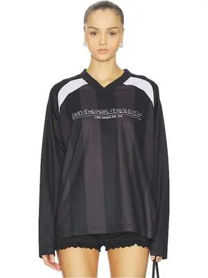 Guess Long Sleeve Soccer Jersey - Jet Black