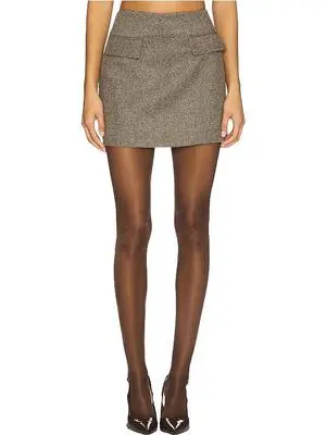 ELODIE THE LABEL Devon Mini Skirt - Cocoa