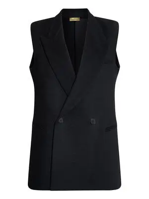 KALLMEYER Deon Wool Blend Sleeveless Blazer - Black