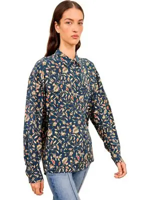 Ulla Johnson Soren Long Sleeve Shirt - Midnight Garden