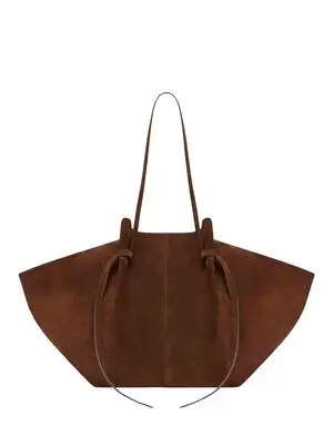 Yuzefi Large Mochi Suede Shoulder Bag - Chocolate