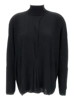 HIRA X BIFFI Turtleneck Silk And Cashmere Sweater - Black