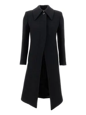 Alexander McQueen Single-breasted Wool Coat - Black