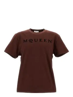 Alexander McQueen Logo T-shirt - Brown
