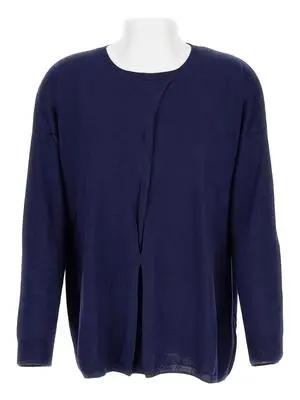 HIRA X BIFFI Crewneck Sweater With Twist Detail - Blue