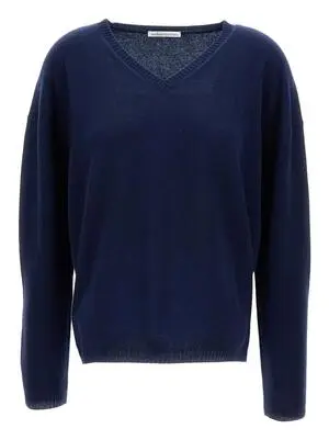 STEFANO MORTARI Cashmere V-Neck Pullover Blue