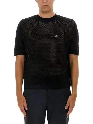 VIVIENNE WESTWOOD Orb-logo Knit Top - Black