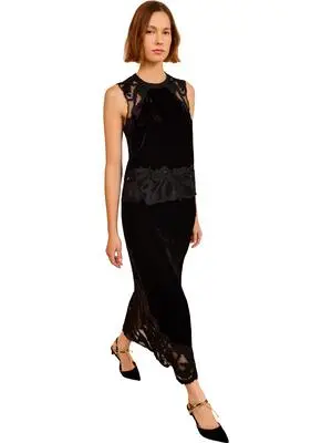 Ulla Johnson Kassandra Sleeveless Embroidered Top - Noir