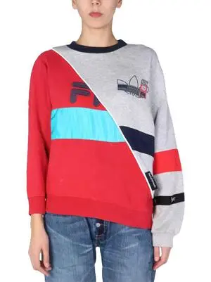 1/OFF Colourblock Logo Sweatshirt - Red