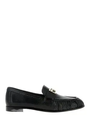 Fendi Curled Tray Baguette Loafers - Black