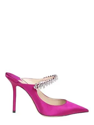 JIMMY CHOO 100mm Crystal-embellished Mules - Pink