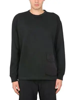 TEN C Pocket Detail Crew-neck Sweatshirt - Black