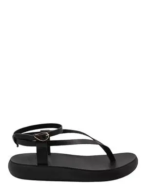 ANCIENT GREEK SANDALS Strap Flat Sandals - Black