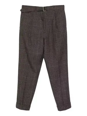 OFFICINE GÉNÉRALE Belted Check Trousers
