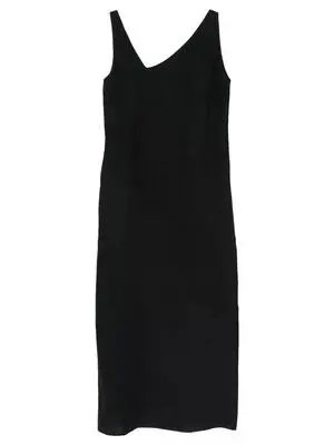OCCLEUS Asymmetric-neck Midi Dress - Black
