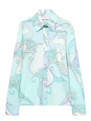 Emilio Pucci Orchidee-print Shirt - Blue