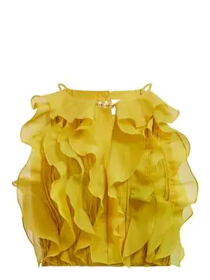 Aje Cleo Ruffled Top - Yellow
