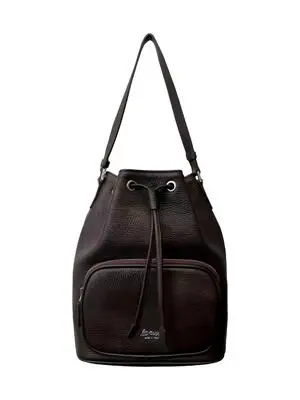 LA ROSE Drawstring Bucket Bag - Brown