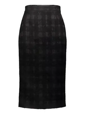 Rochas Checked Pencil Midi Skirt - Black