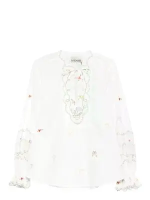 ALEMAIS Embroidered Ruffled Top