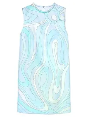 Emilio Pucci Marmo-print Mini Dress - Blue