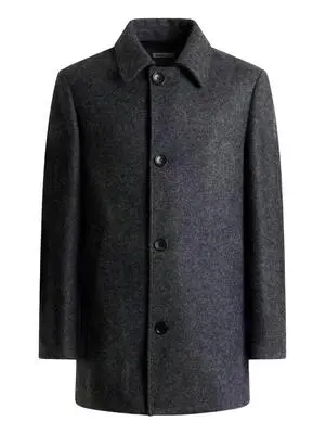 Bally Melange Single-breasted Car Coat - Grey