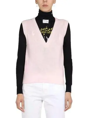Raf Simons V-neck Vest - Pink
