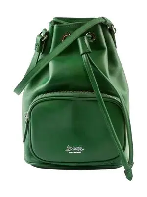 LA ROSE Leather Bucket Bag - Green