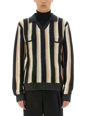 SASQUATCHFABRIX Striped Flap-Pocket Sweater