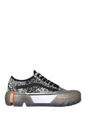 VANS Leopard Print Platform Sneakers - Grey