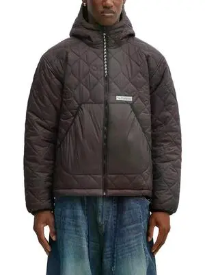 NO PROBLEMO Quilted Hooded Jacket - Brown