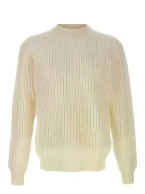 FILIPPO DE LAURENTIIS Crochet Weave Crew-neck Sweater - Neutrals