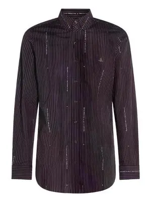 VIVIENNE WESTWOOD Striped Logo-embroidered Shirt - Red