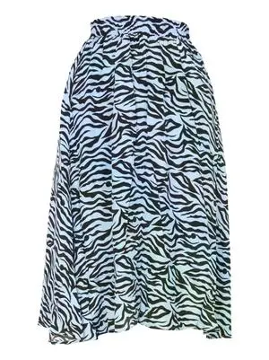 JOVONNA Zebra-print Midi Skirt - Blue