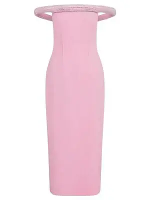 David Koma Crystal-embellished Midi Dress - Pink