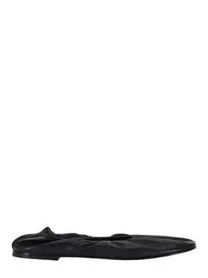 Dear Frances Scrunch-effect Ballerina Flats - Black