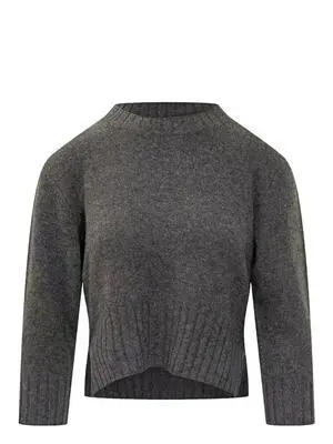 Loulou De Saison Mora Lds Ribbed-hem Cashmere Sweater - Grey