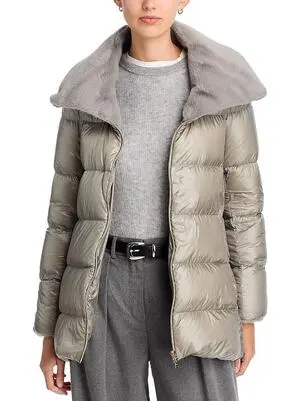 Herno Ultralight Down High-low Mid-length Coat - Grigio Perla