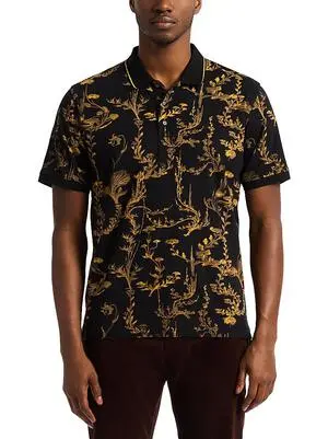 Robert Graham Vakos Short Sleeve Knit Polo - Black
