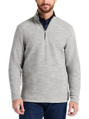 Robert Graham Long Sleeve Quarter Zip Knit Pullover Charcoal
